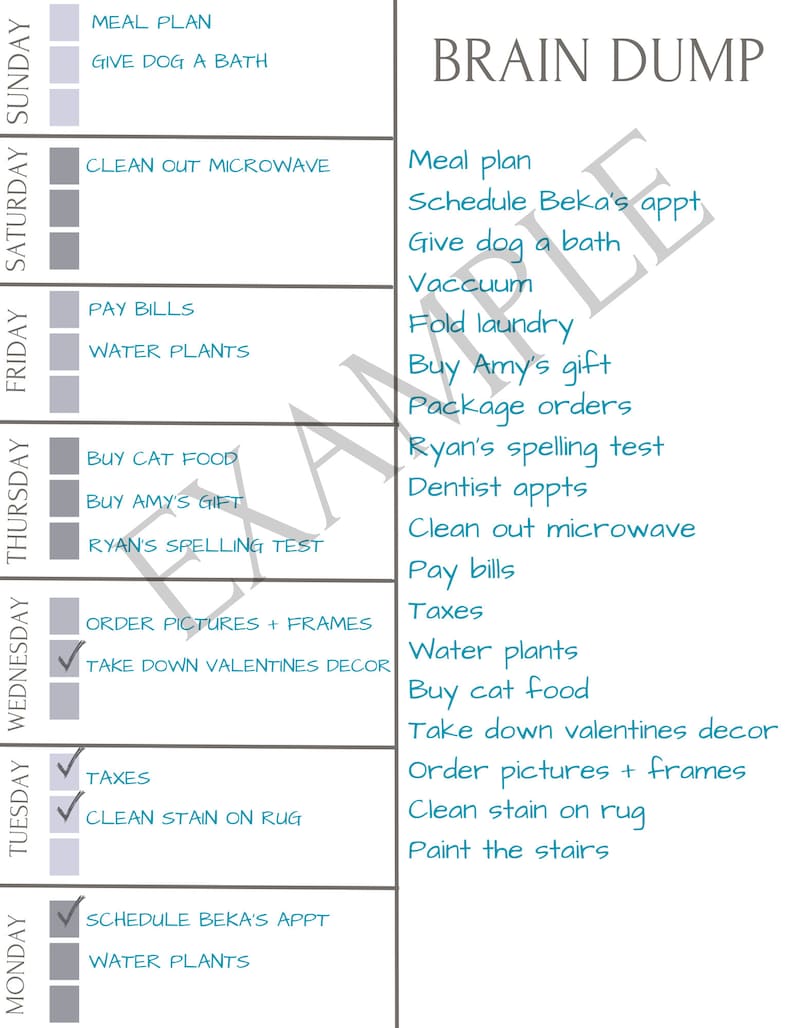 Brain Dump To-do List & Planner | Printable Stress and Anxiety Relief ...