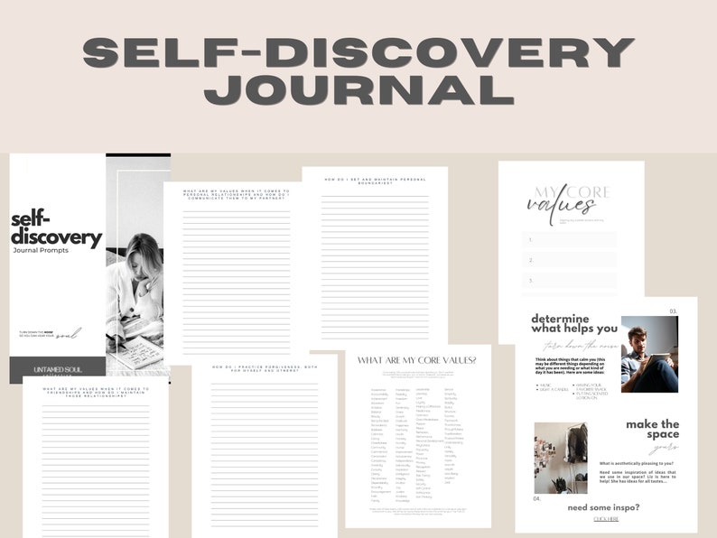Self-discovery Journal: 50 Question Prompts, Personal Growth (PDF ...