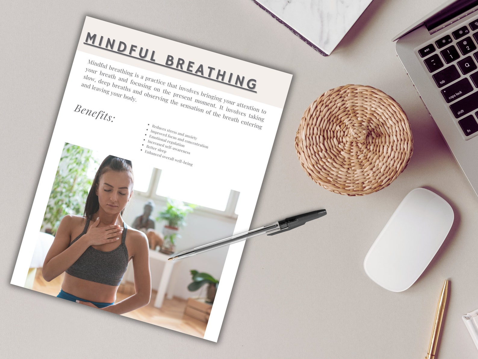 Printable Mindful Breathing Exercise Cards: Somatic Therapy (digital ...