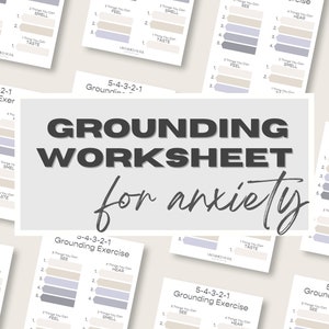 54321 Grounding Worksheet Panic Attack Anxiety Printable Mental Health ...