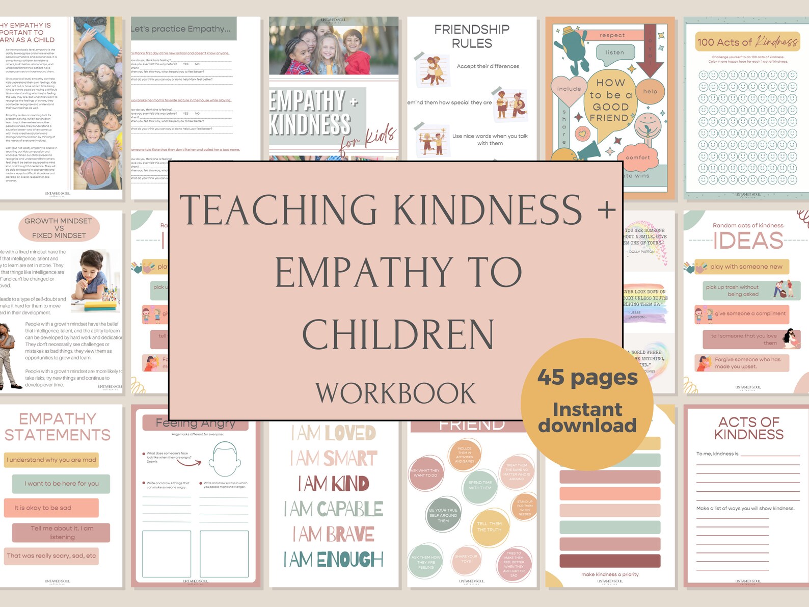 Empathy Kindness for Kids Printable Worksheets for Kids - Etsy