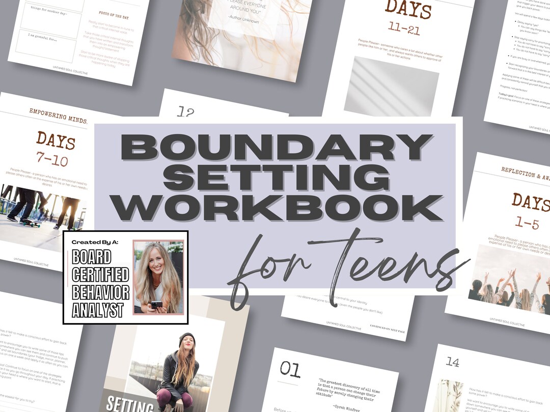 Mental Health Journal Printable Self Esteem Teen Self Guided Boundaries ...
