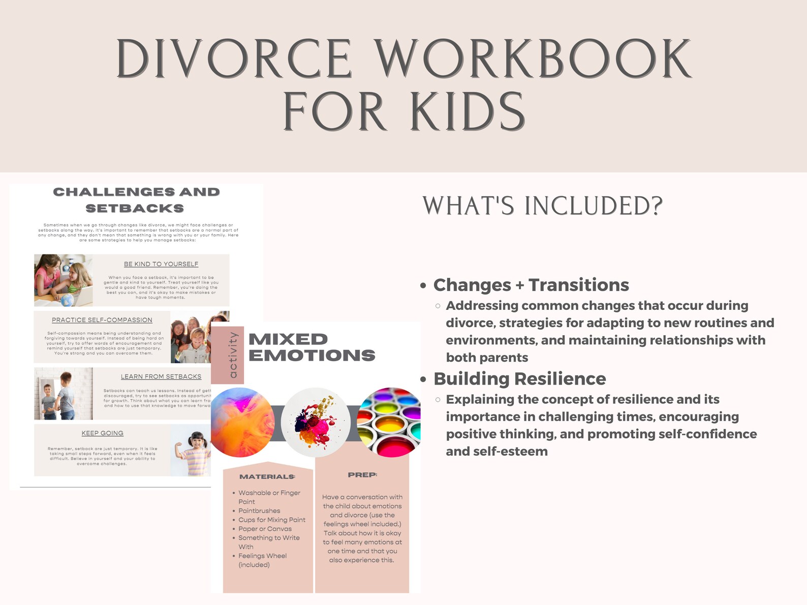 Divorce Worksheet for Kids Therapy Children and Divorce Workbook ...