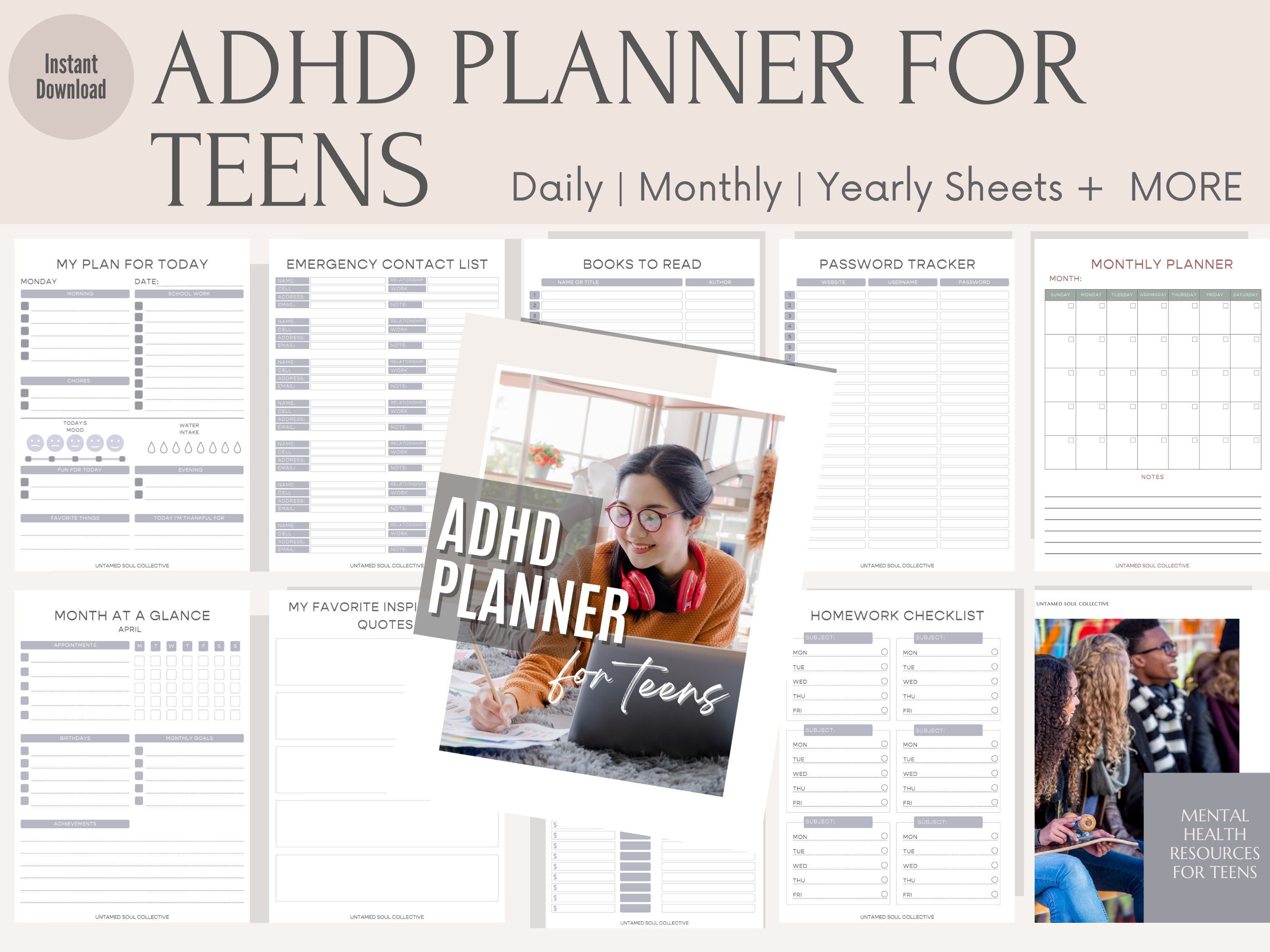 ADHD Planner Teens ADHD Daily Planner Printable ADHD to Do List Teen ...