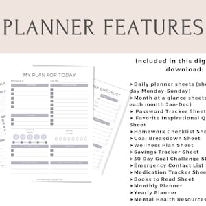 Student Planner Teen Planner Printable Monthly Planner Study Simple ...