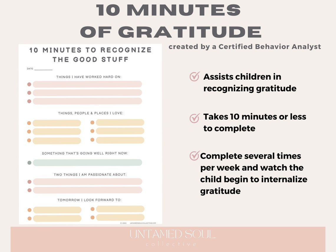 Gratitude Kids Worksheet Workbook Thankful Worksheet Therapist Resource ...