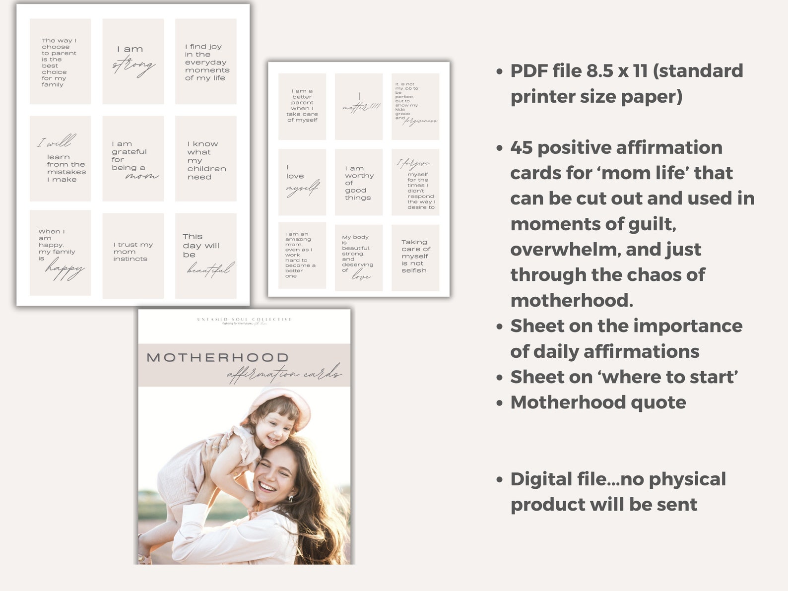 Printable Mom Affirmation Cards | New Mom Positive Affirmations ...