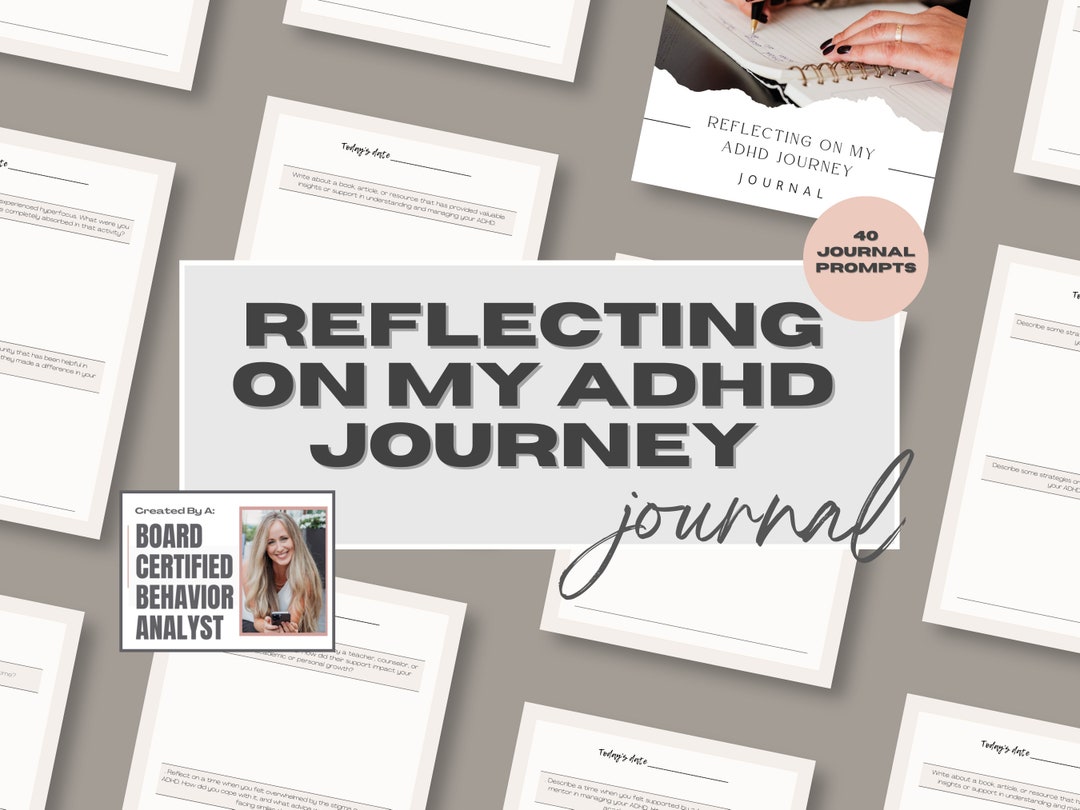 ADHD Journal Printable Download ADHD Self-care Reflection Workbook Goal ...