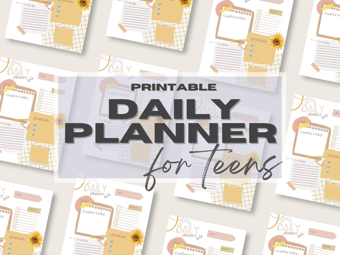 Daily Planner Printable Teen Planner Printable Planner for Student ...
