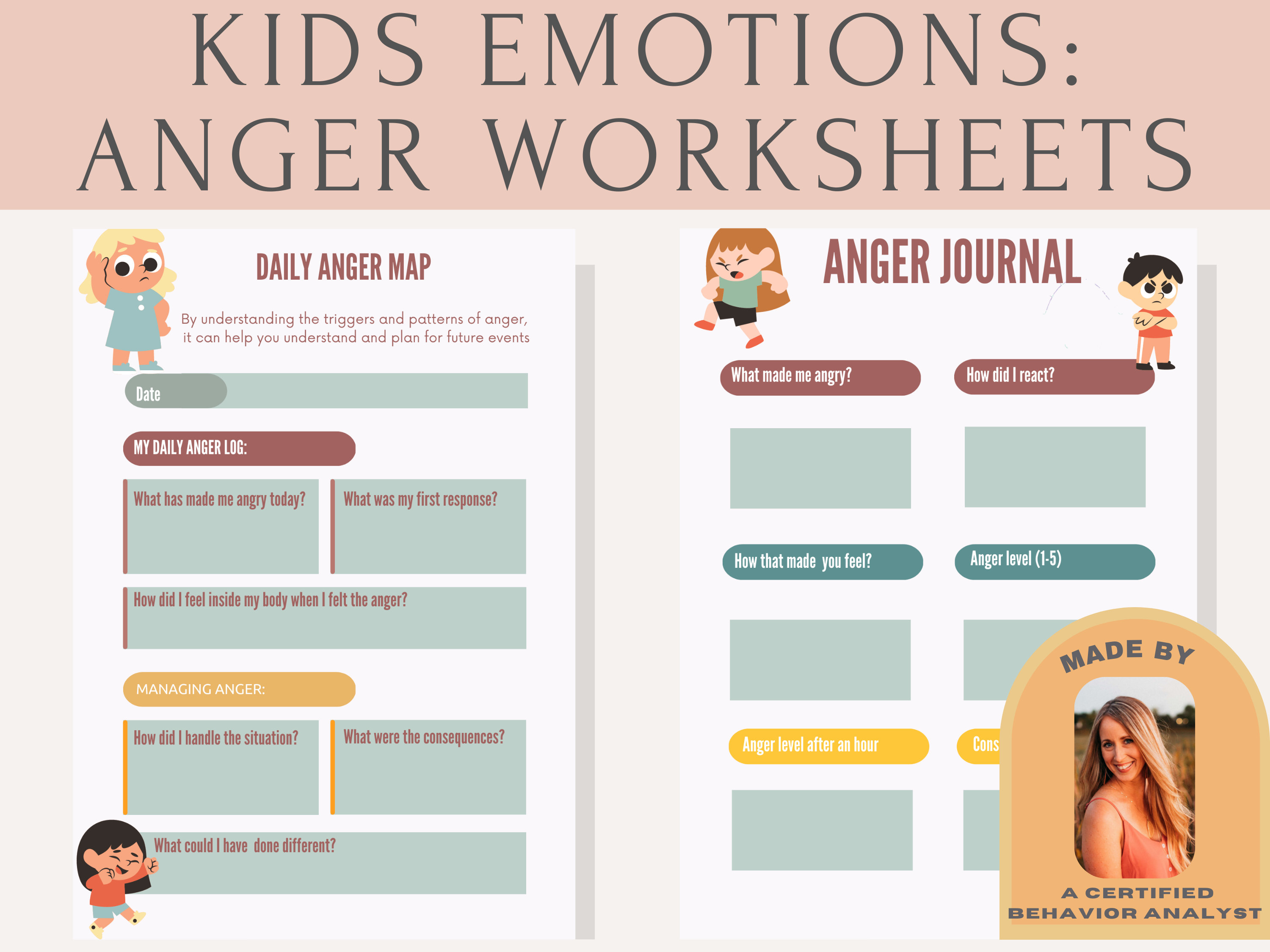 Emotion Worksheet for Kids Anger Management Worksheet Daily Check in ...