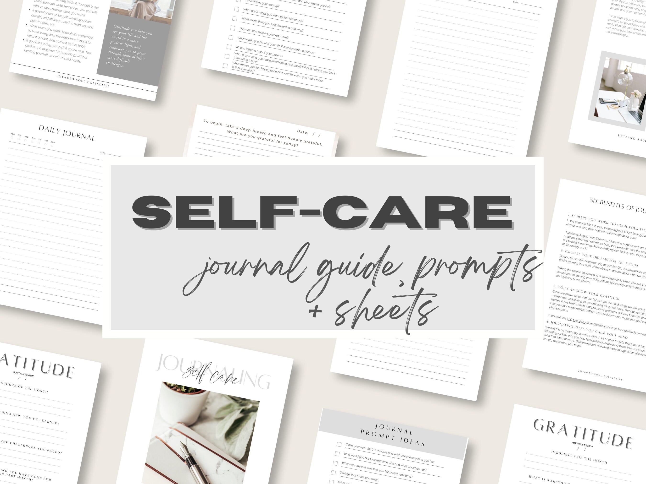 Self Care Journal Planner Self Care Gift for Women Healing Digital ...