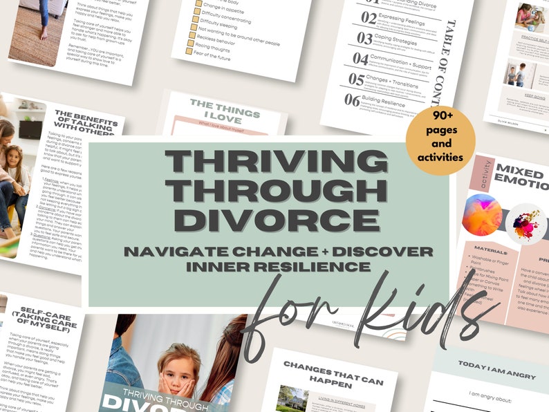 Divorce Worksheet for Kids Therapy Children and Divorce - Etsy