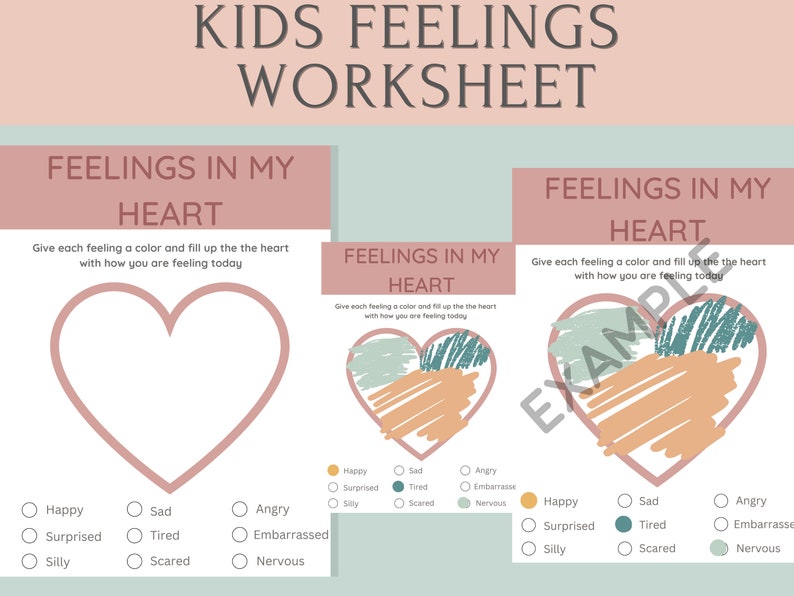 Feelings Worksheet for Kid School Psychologist Calm Corner CBT ...