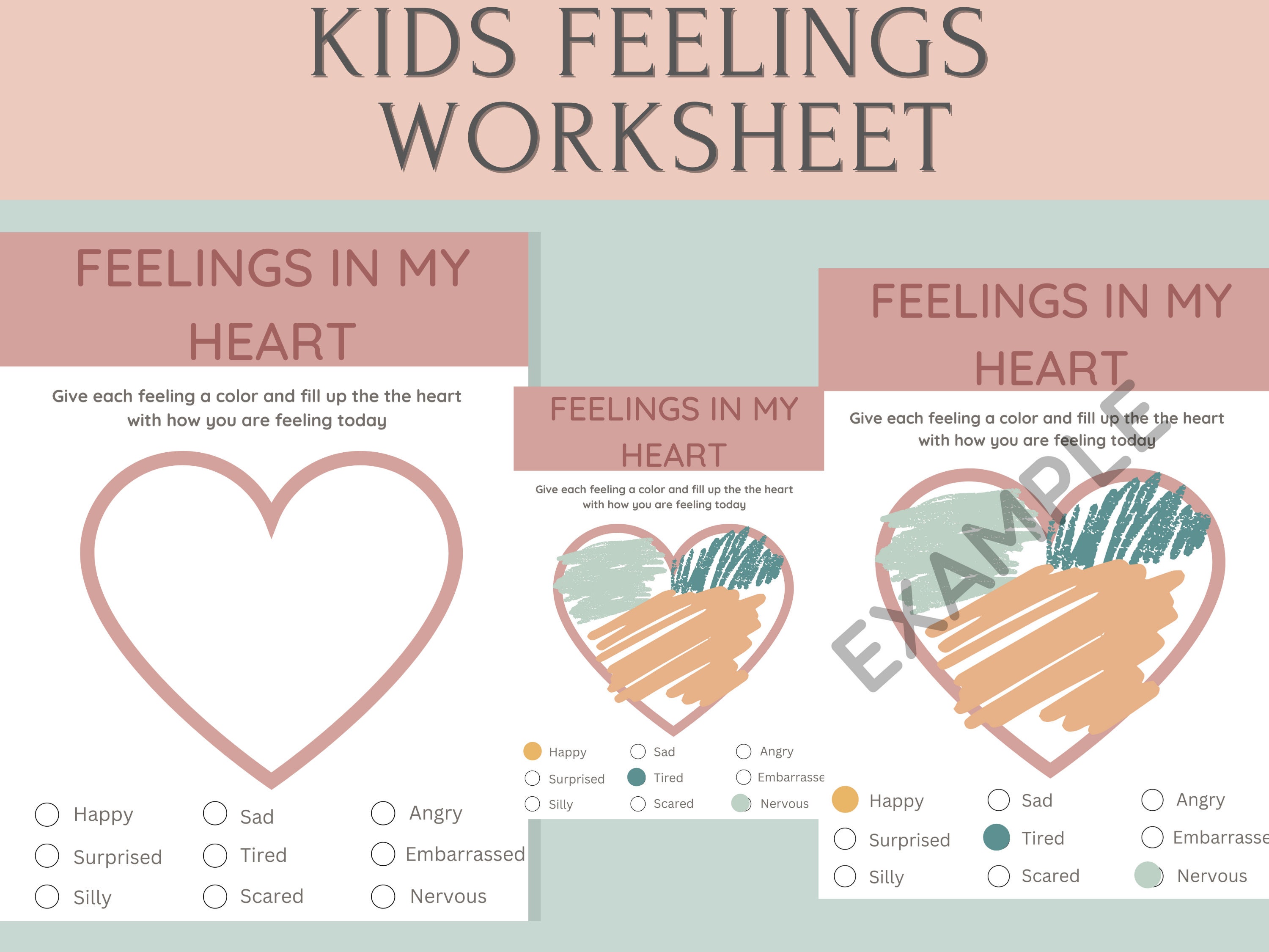Feelings Worksheet for Kid School Psychologist Calm Corner CBT ...