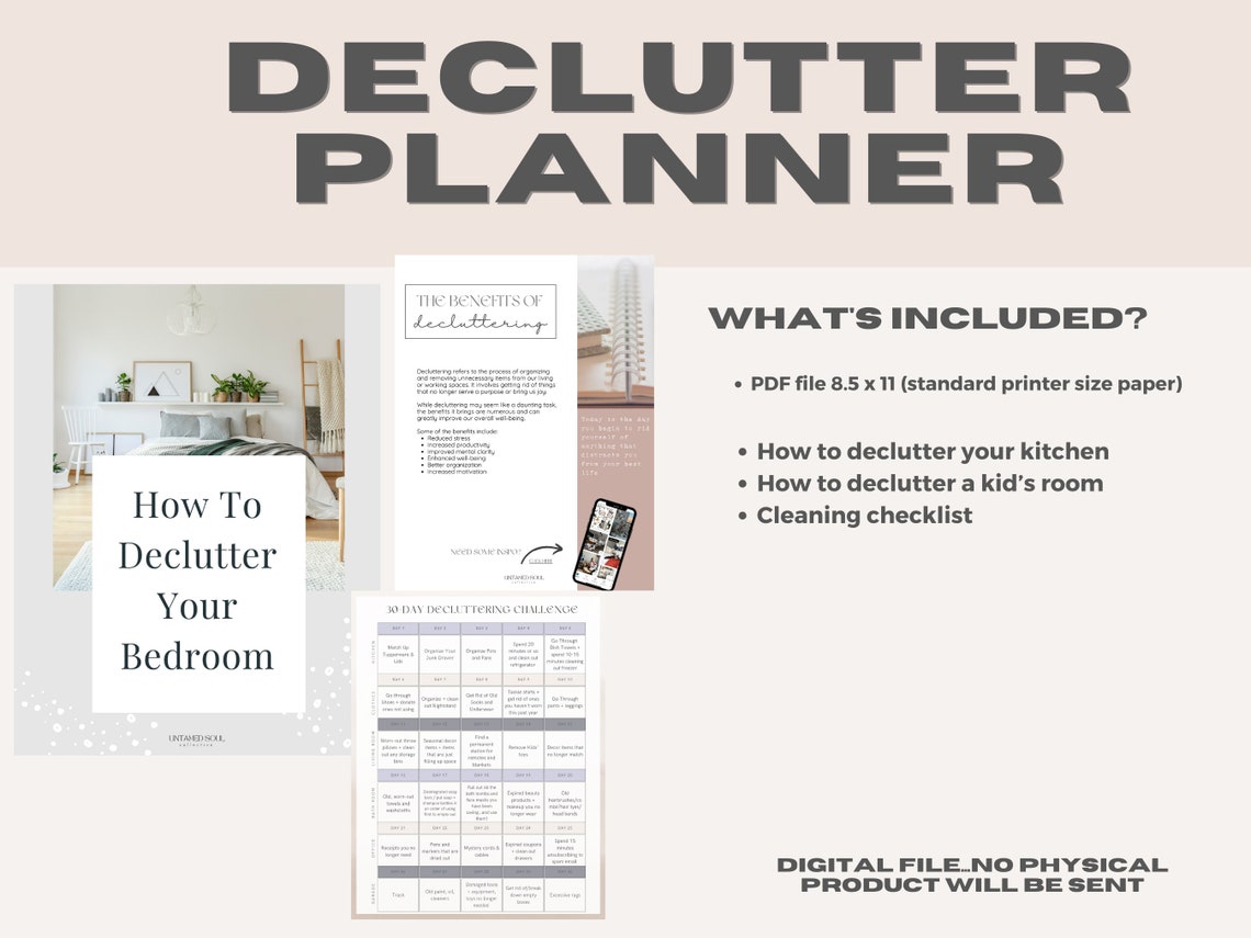 Declutter Printable 30 Days Declutter Challenge Home Organization ...