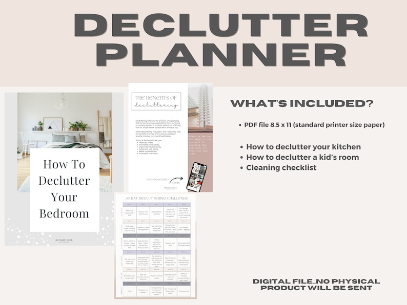 Declutter Printable 30 Days Declutter Challenge Home Organization ...