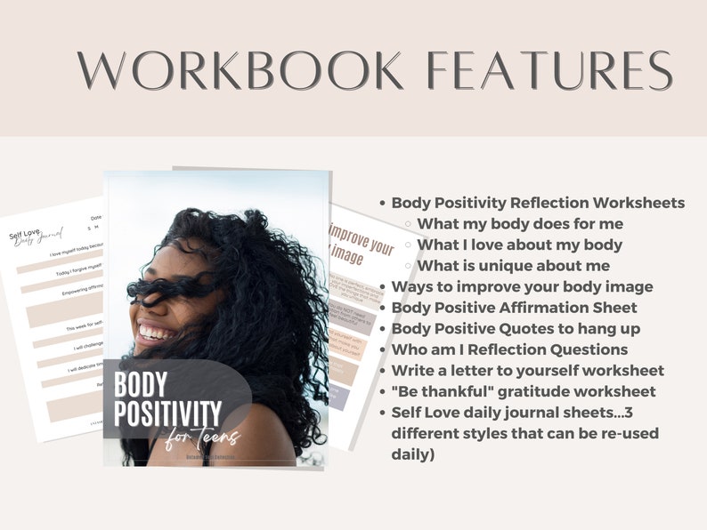 Teen Self Love Body Positivity Workbook Teenage Girls Journal Teen ...