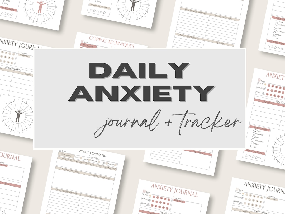 Printable Anxiety Tracker Journal Digital Anxiety Worksheet Therapy ...