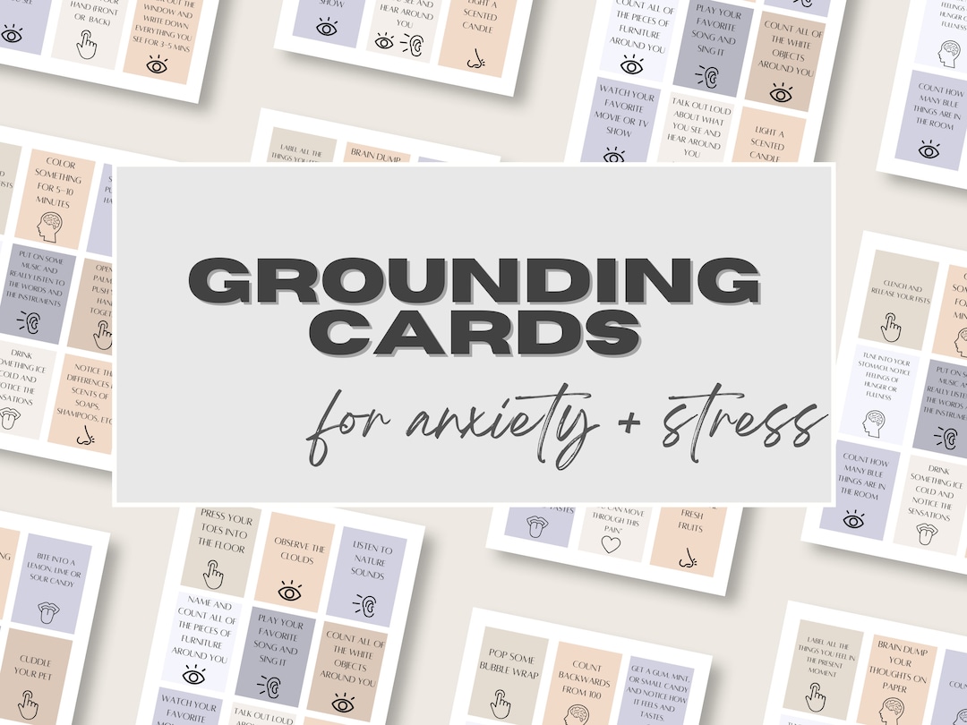 Grounding & Mindfulness Cards | Coping With Anxiety and Stress ...