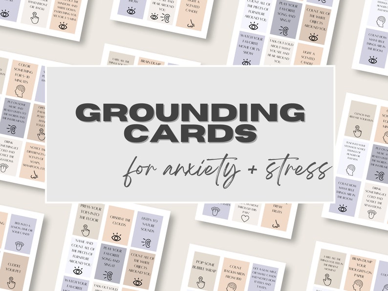 Grounding & Mindfulness Cards | Coping With Anxiety and Stress ...