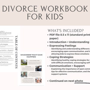 Divorce Worksheet for Kids Therapy Children and Divorce Workbook ...