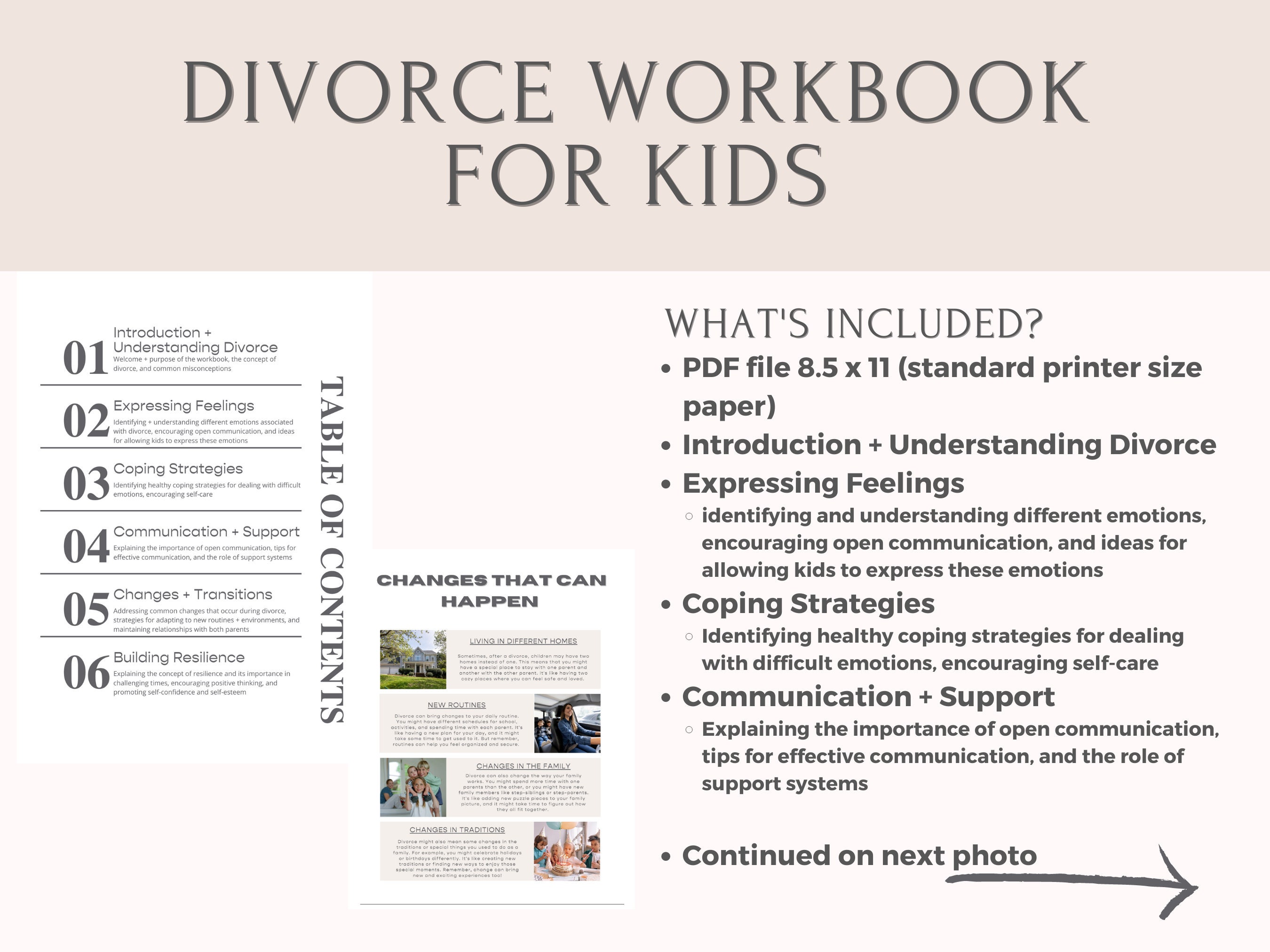 Divorce Worksheet for Kids Therapy Children and Divorce Workbook ...