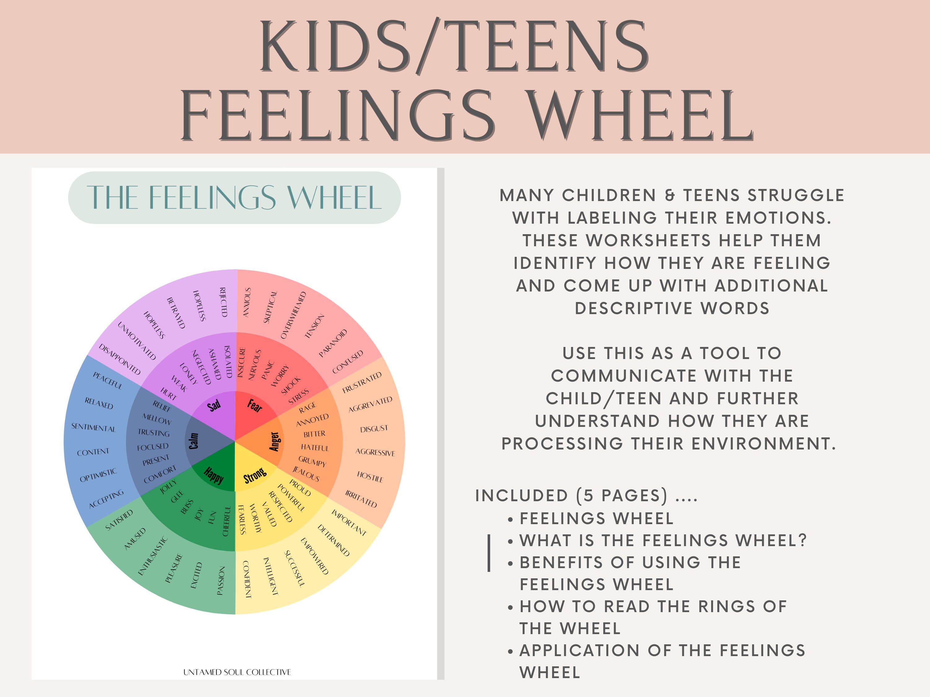 Feelings Kid Feeling Wheel Download Feelings Chart Emotions Child ...