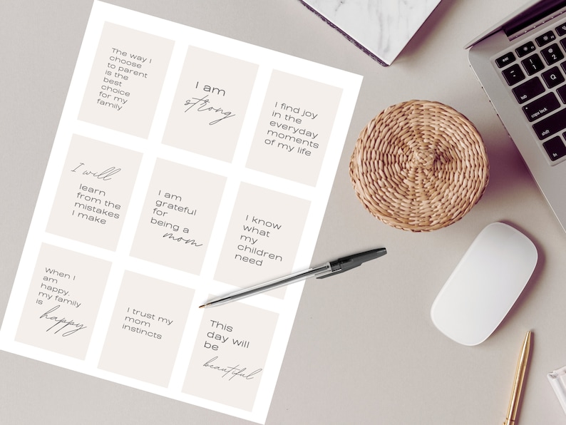 Printable Mom Affirmation Cards | New Mom Positive Affirmations ...