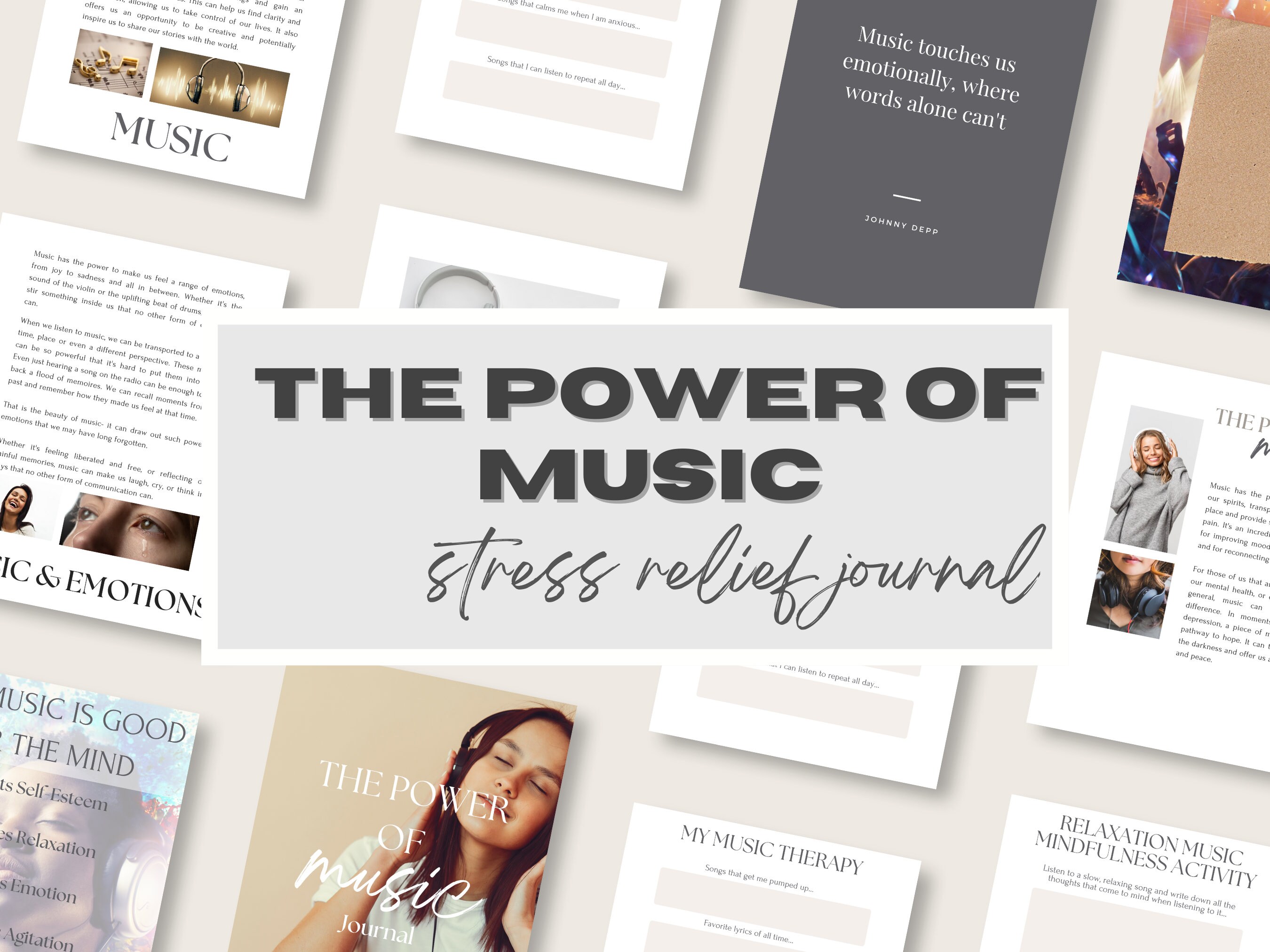 Stress Relief Anxiety Workbook Music Gift for Her Grounding Technique ...