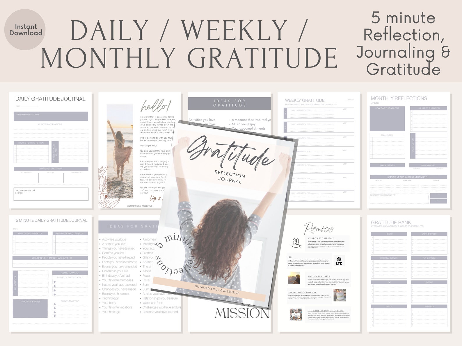 Happiness Journal Digital Gratitude Journal Instant Download Daily ...