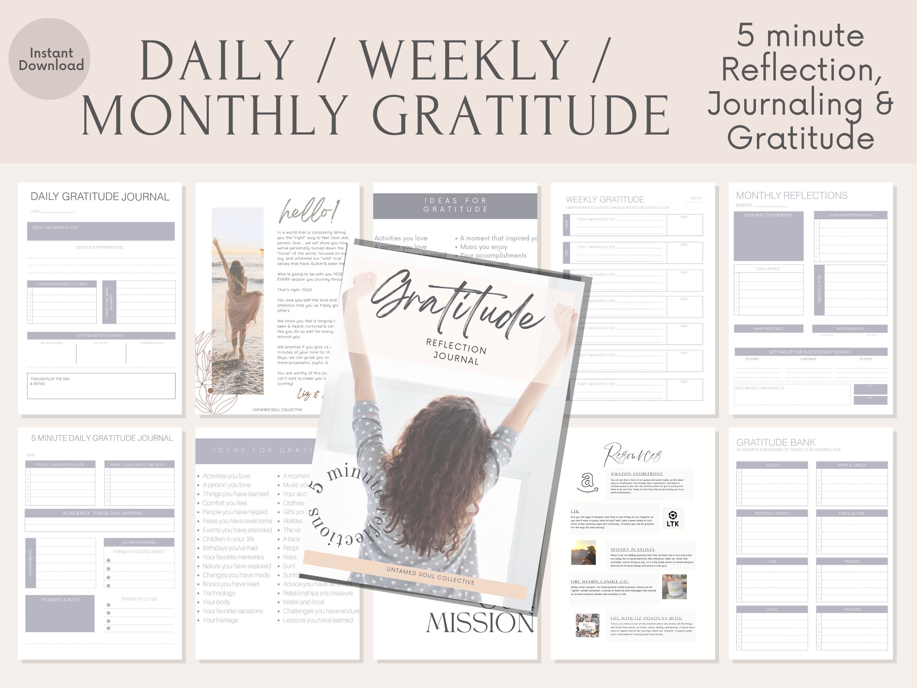 Happiness Journal Digital Gratitude Journal Instant Download Daily ...