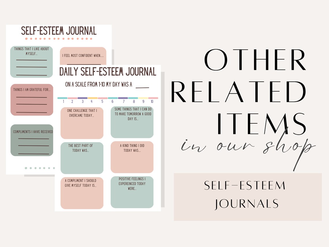 Mental Health Journal Printable Self Esteem Teen Self Guided Boundaries ...