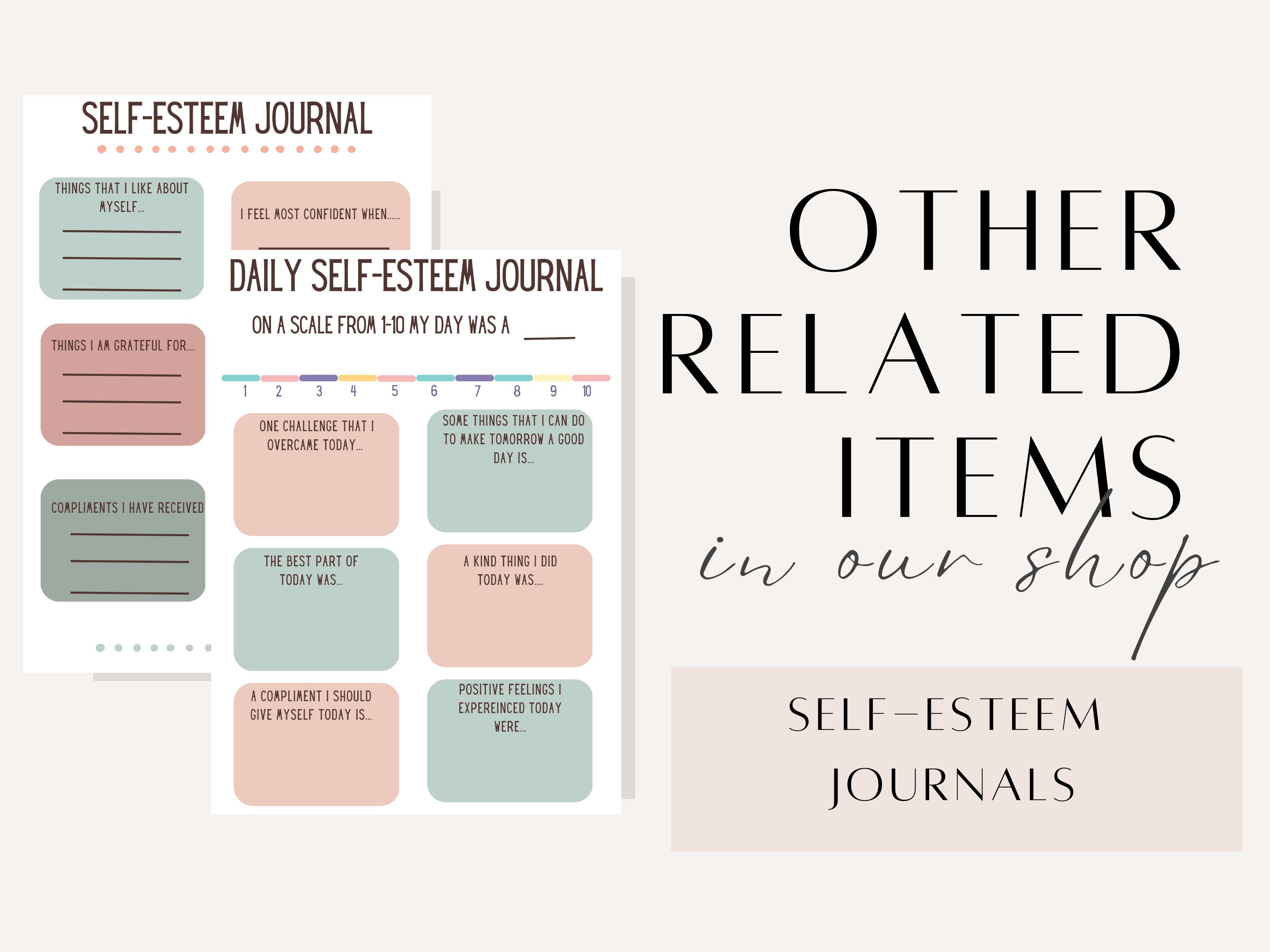 Mental Health Journal Printable Self Esteem Teen Self Guided Boundaries ...