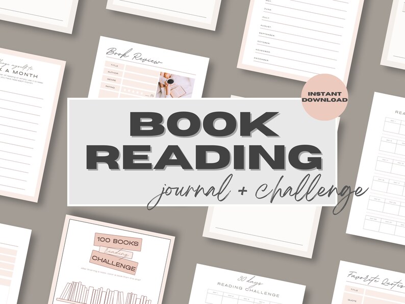 Printable Reading Challenge Journal | Book Review Reading Log | Book ...