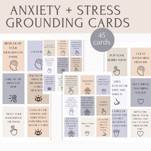 Grounding & Mindfulness Cards | Coping With Anxiety and Stress ...