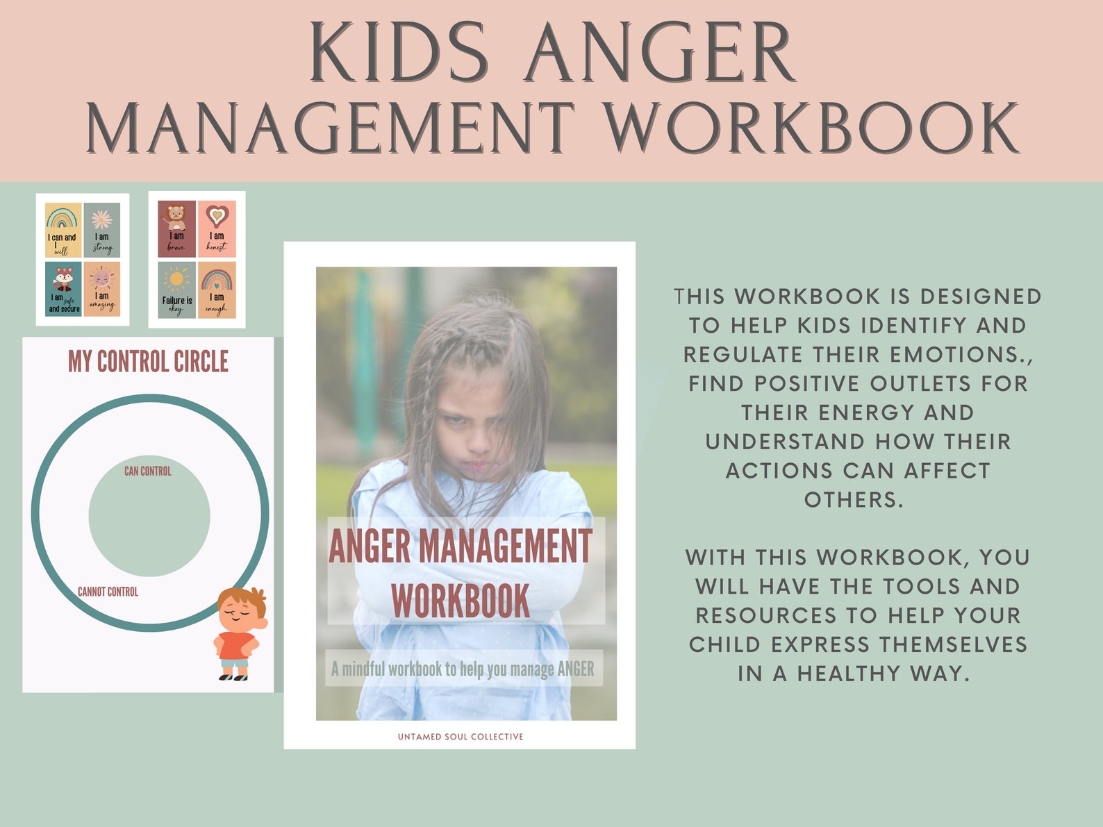 Kid Anger Mangement Workbook Children With Anger School Counselor ...