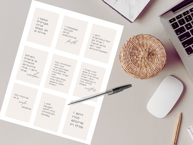 Printable Mom Affirmation Cards | New Mom Positive Affirmations ...
