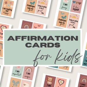 Positive Affirmation Cards Kids Mindfulness Gift Children Montessori ...
