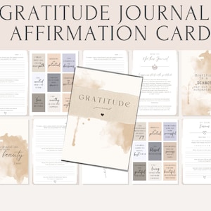 Gratitude Journal Affirmation Cards Instant Download Digital ...