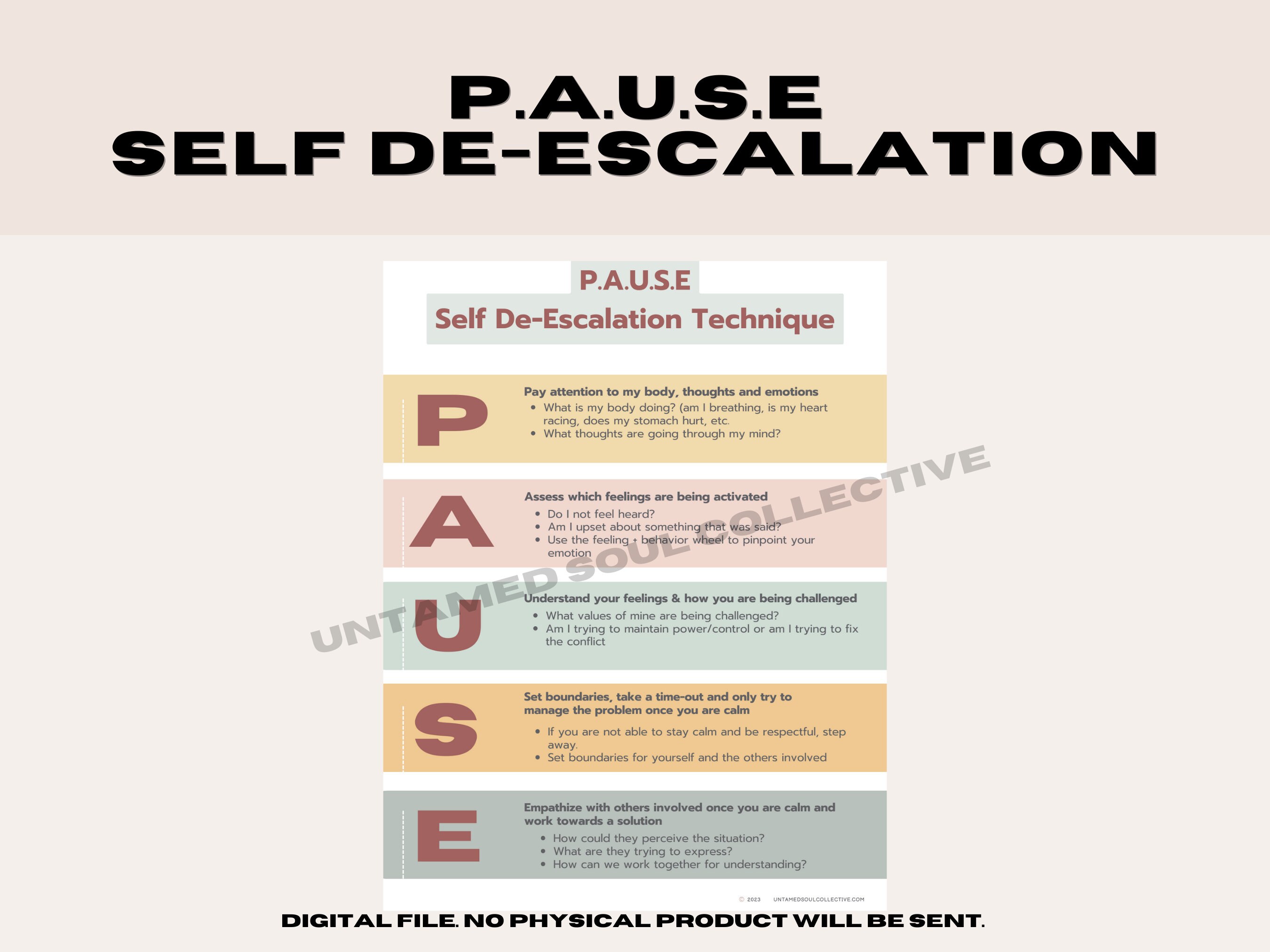 Child Anxiety Calm Down Worksheet Emotion Management Self Regulation ...
