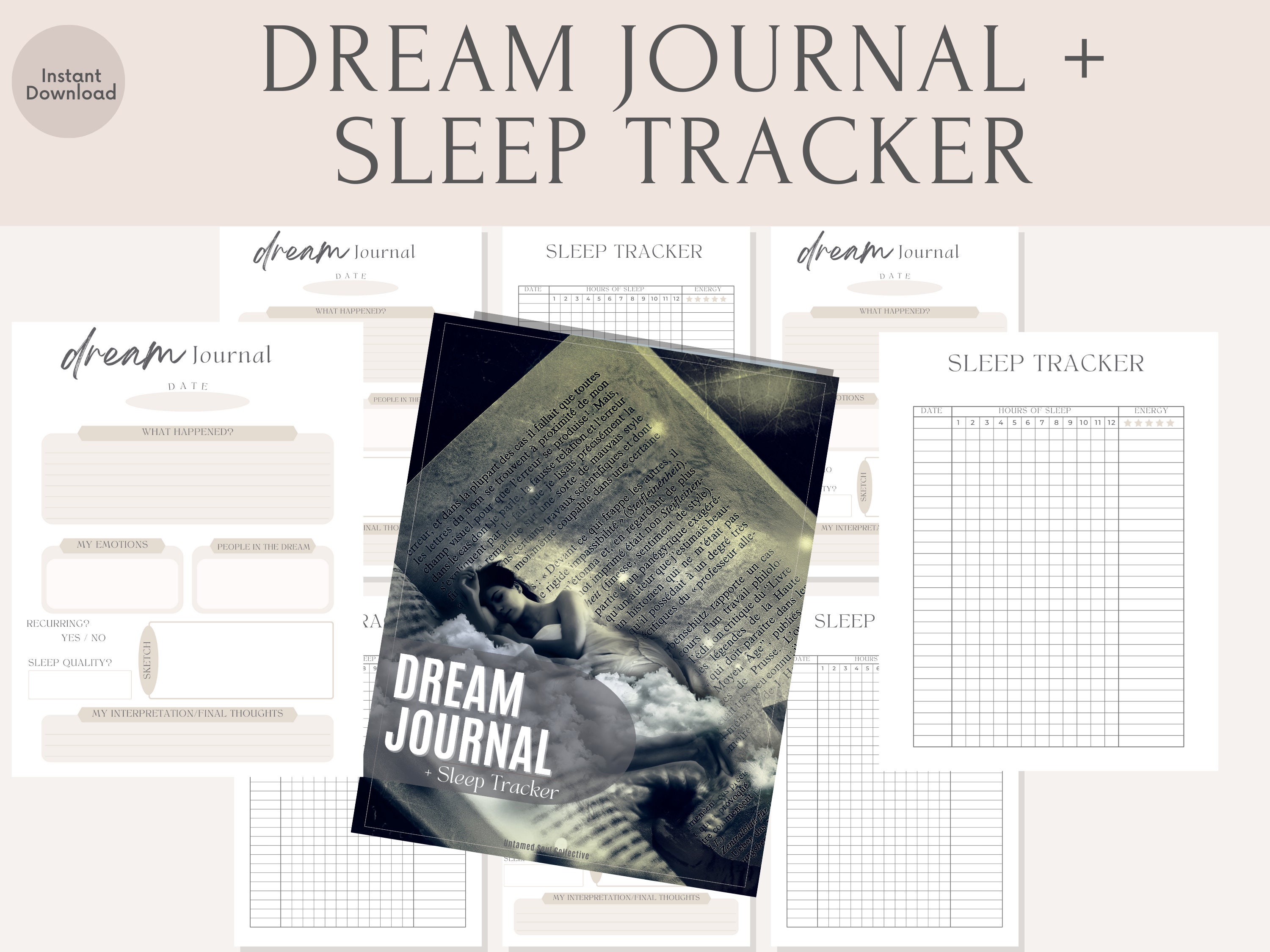 Dream Journal, Printable Dream Logging, Digital Dream Journal, Sleep ...