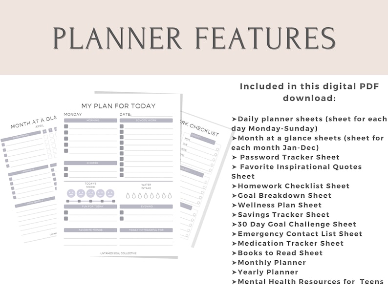 ADHD Planner Teens ADHD Daily Planner Printable ADHD to Do List Teen ...