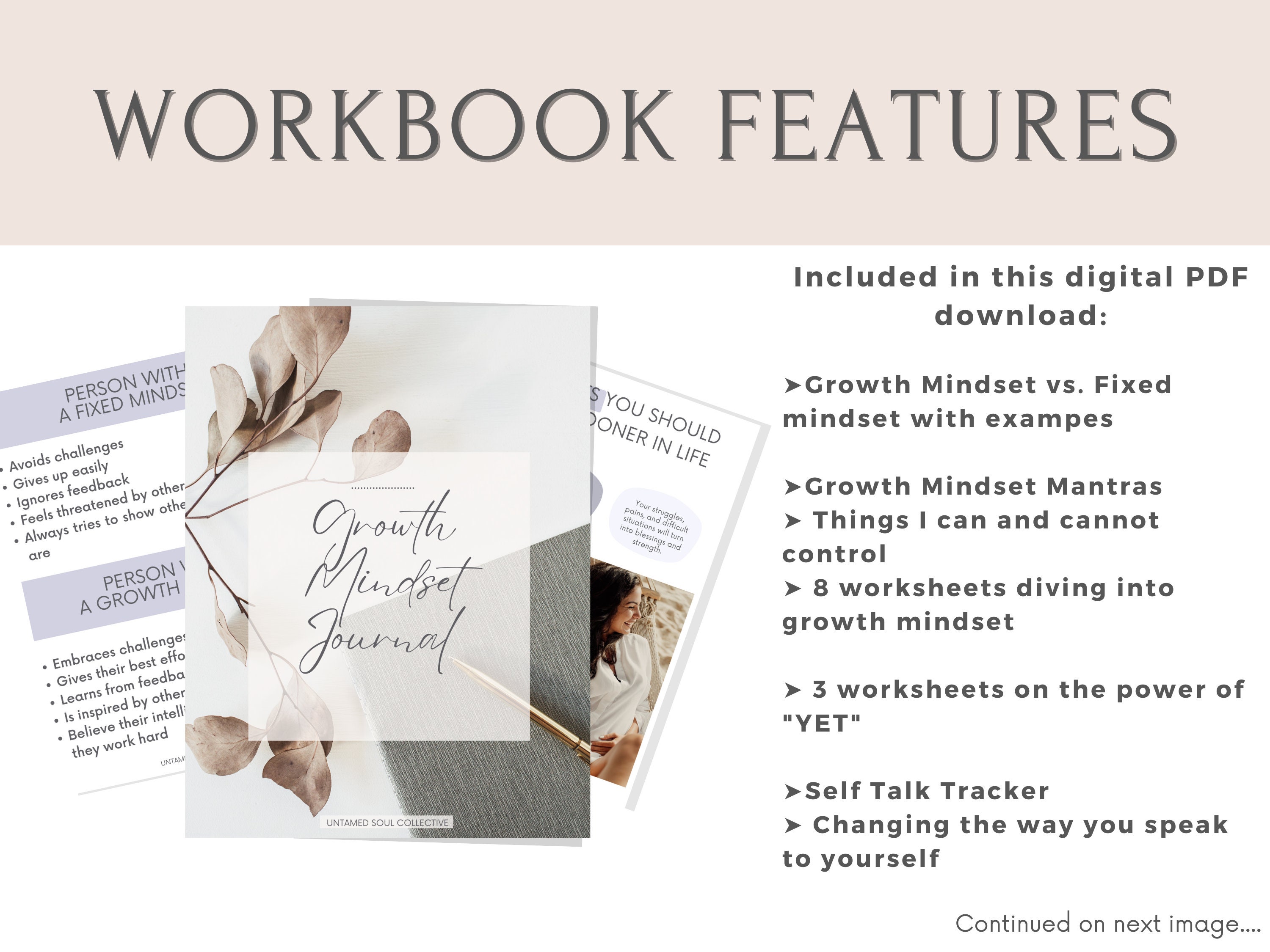 Growth Mindset Printable Journal Self Care Growth Mindset Workbook ...