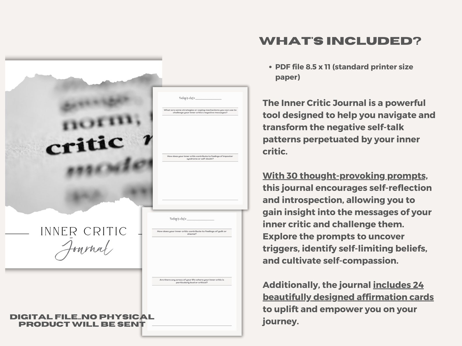 Inner Critic Worksheet Inner Critic Journal Overcoming Self Sabotage ...