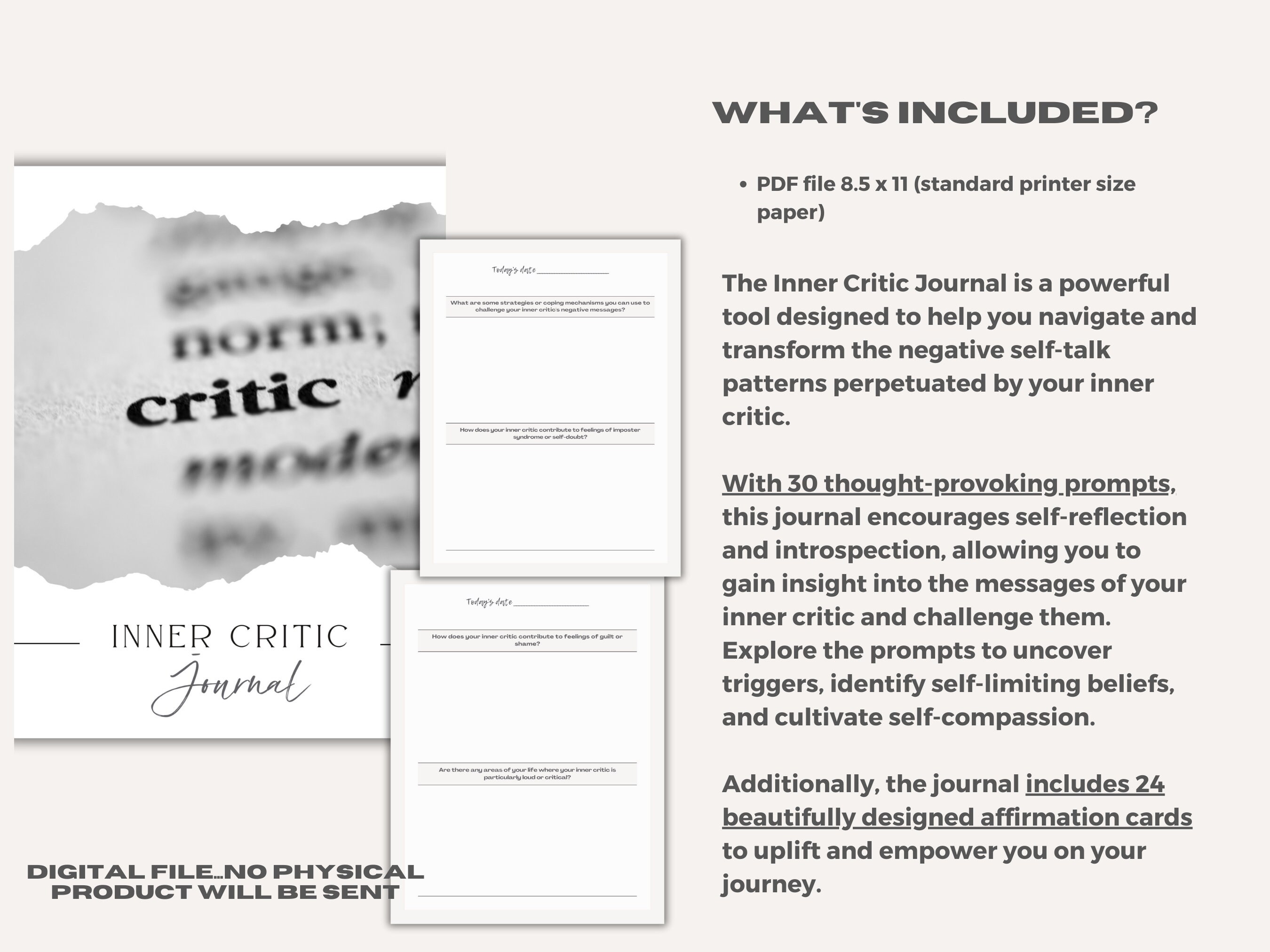 Inner Critic Worksheet Inner Critic Journal Overcoming Self Sabotage ...