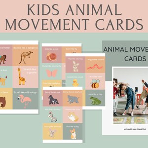 Animal Movement Cards Kid Physical Activity Action Cards Circle Time ...