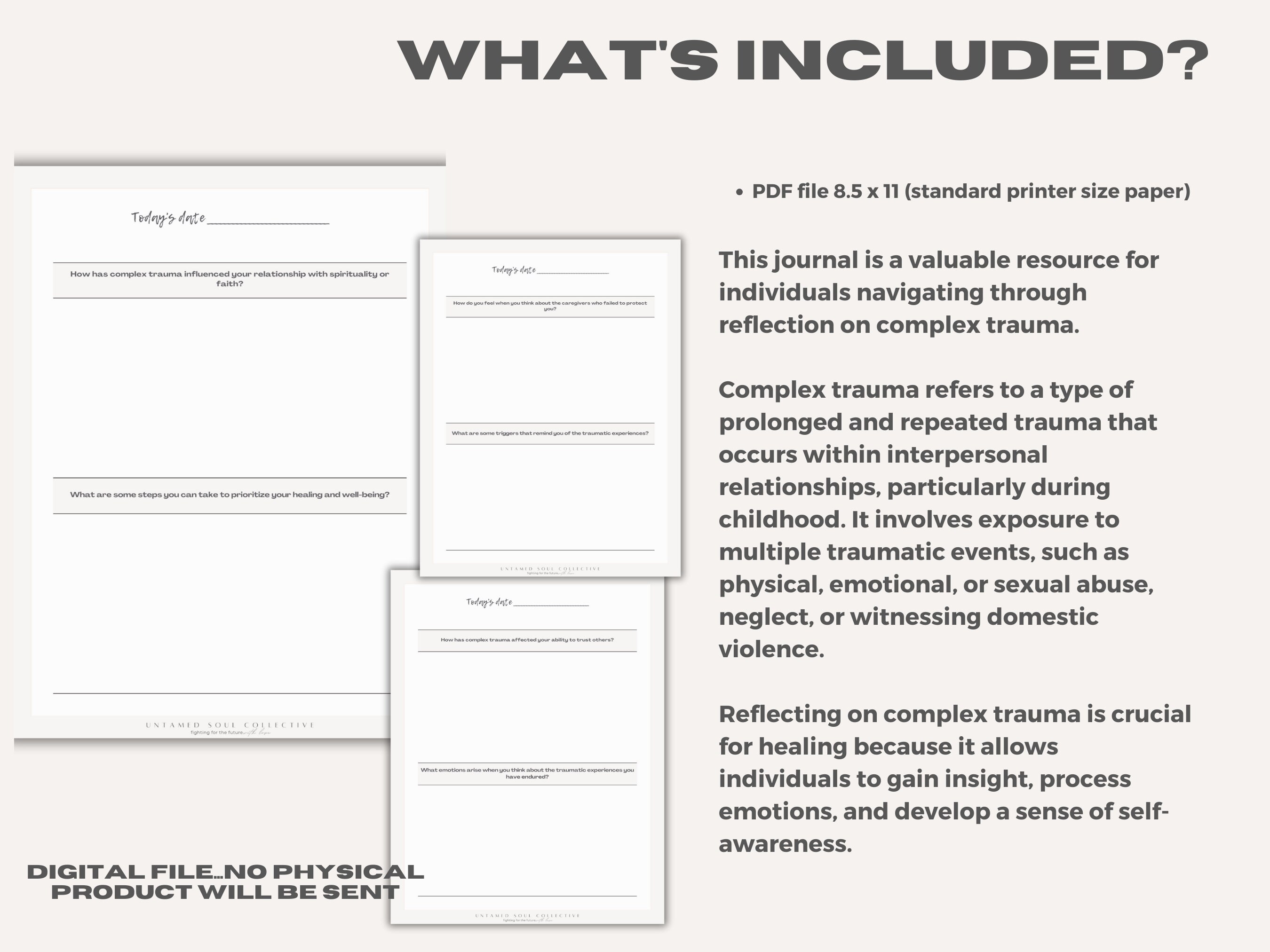 Complex Trauma Journal Childhood Trauma Complex PTSD Trauma Therapy ...