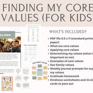 Kids Core Values Workbook: Character Building Activities (PDF Download ...