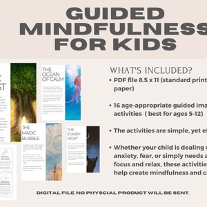 Mindfulness Cards for Kids: Guided Imagery Activities (PDF Download) - Etsy