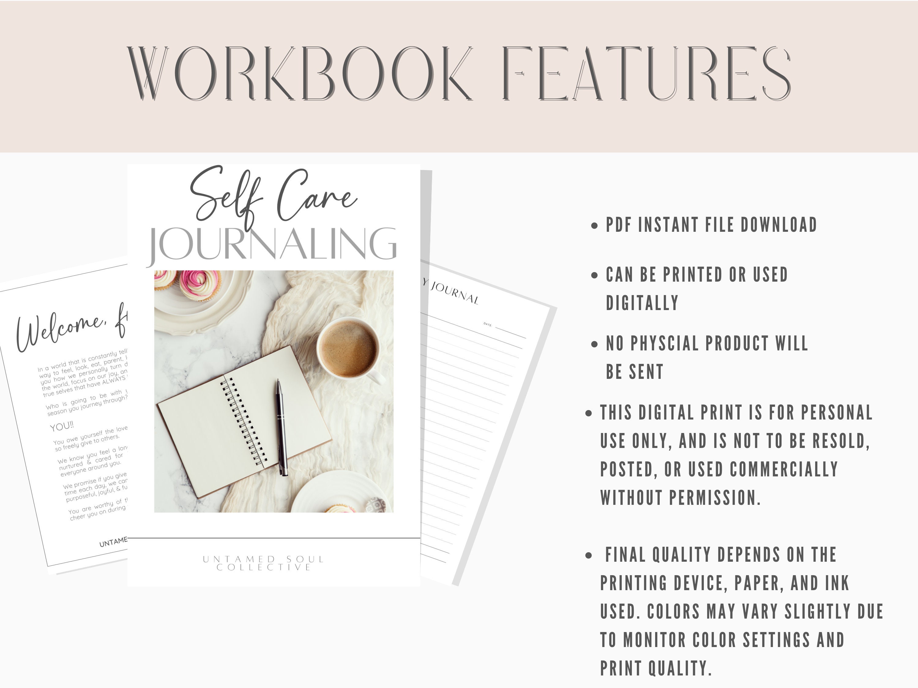 Self Care Journal Planner Self Care Gift for Women Healing Digital ...